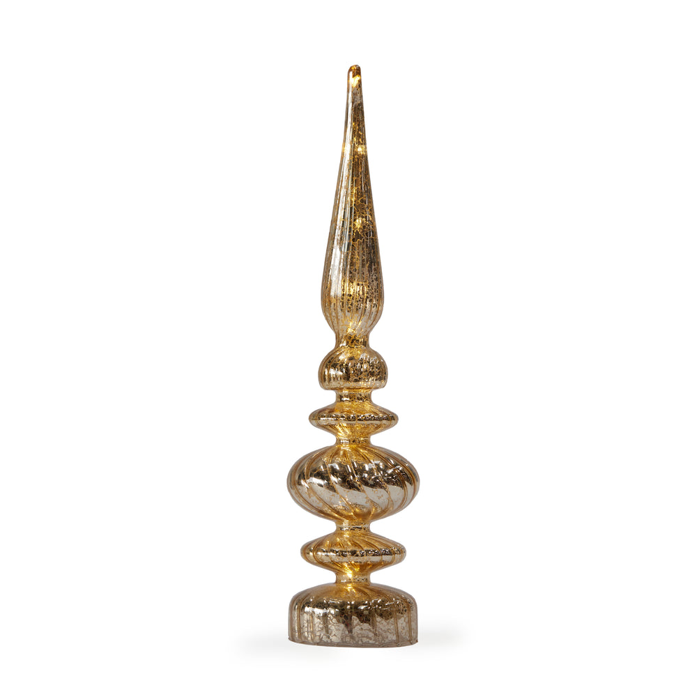 40Cm Gold Led Finial – Holly & Ivy