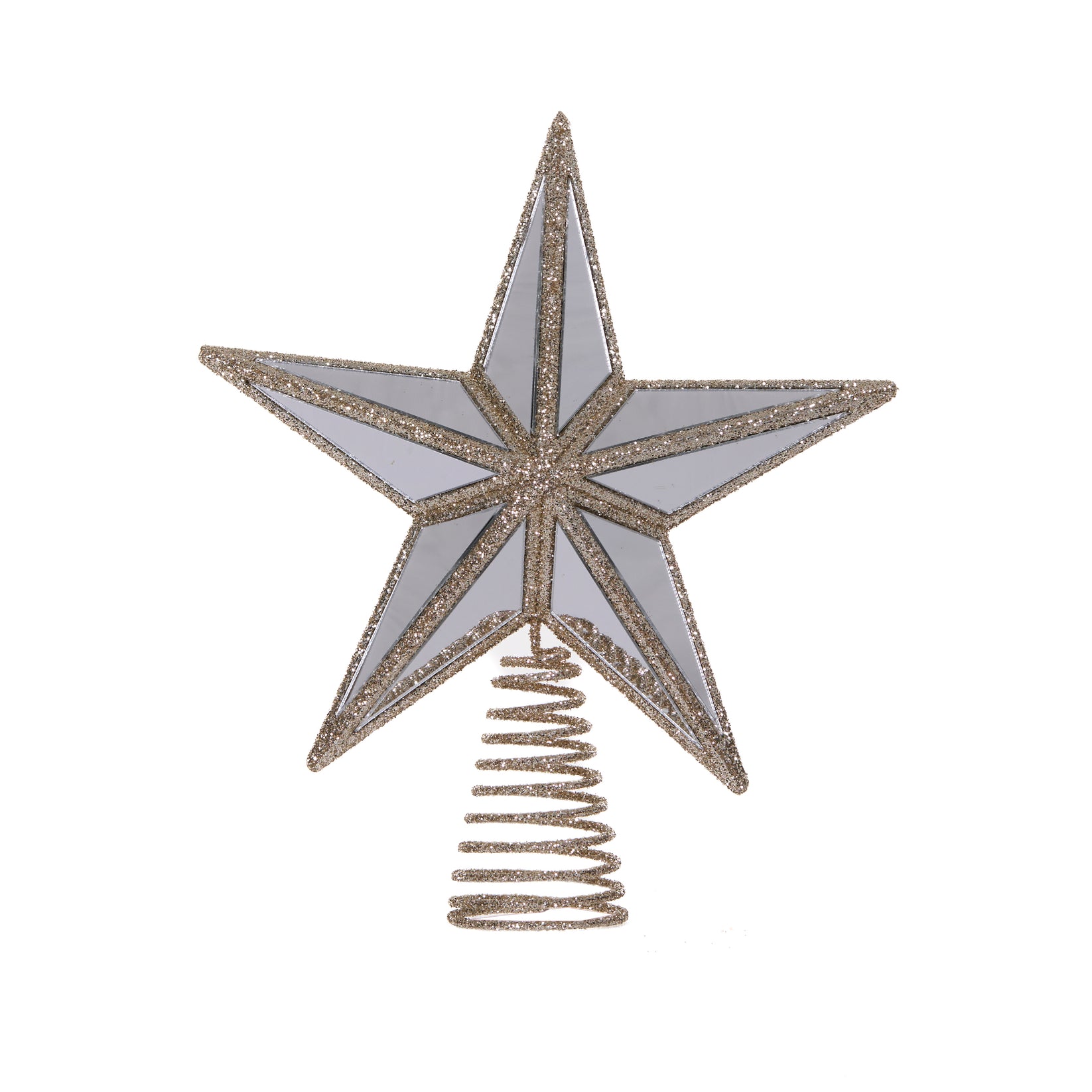 Mini 5 Point Mirrored Tree Topper Star Champagne – Holly & Ivy