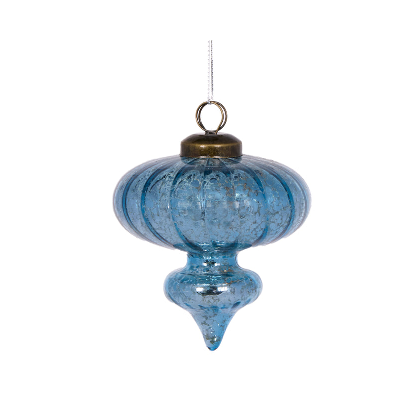 Frosty Blue Mercury Drop Bauble – Holly & Ivy