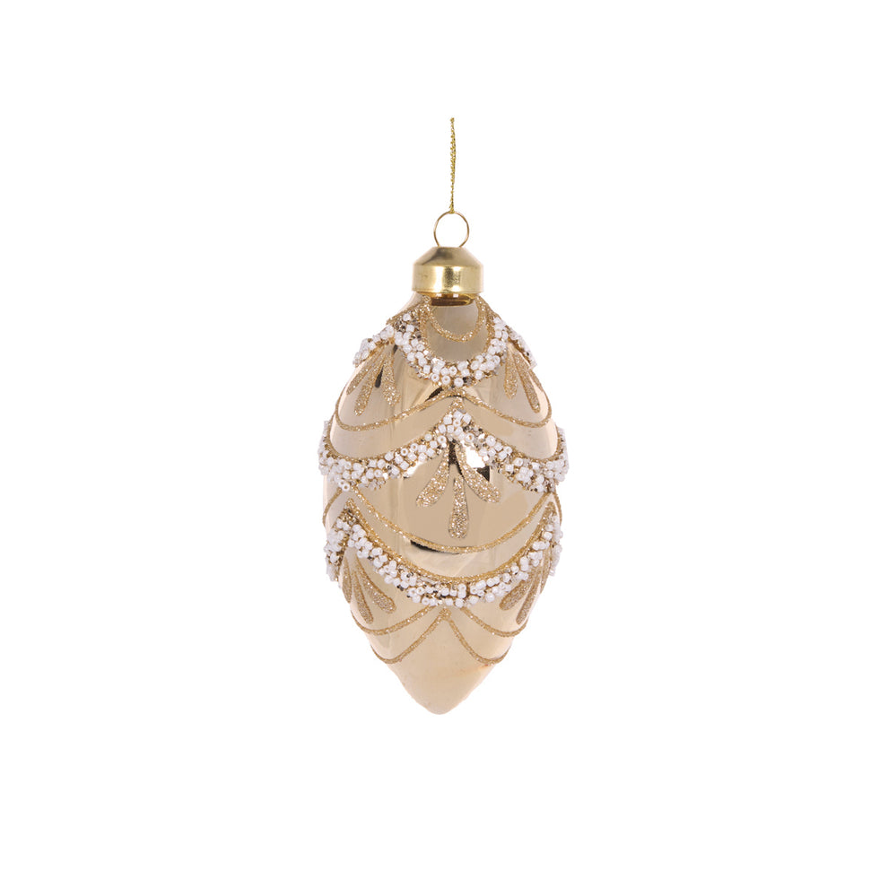 HIGH SHINE SCALLOPED DROP BAUBLE – Holly & Ivy