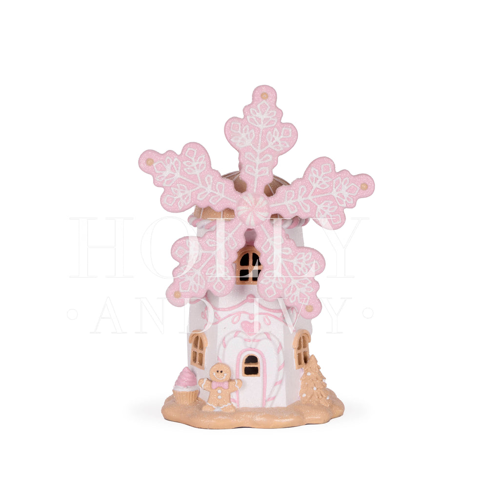 LED PINK GINGERBREAD WINDMILL – Holly & Ivy